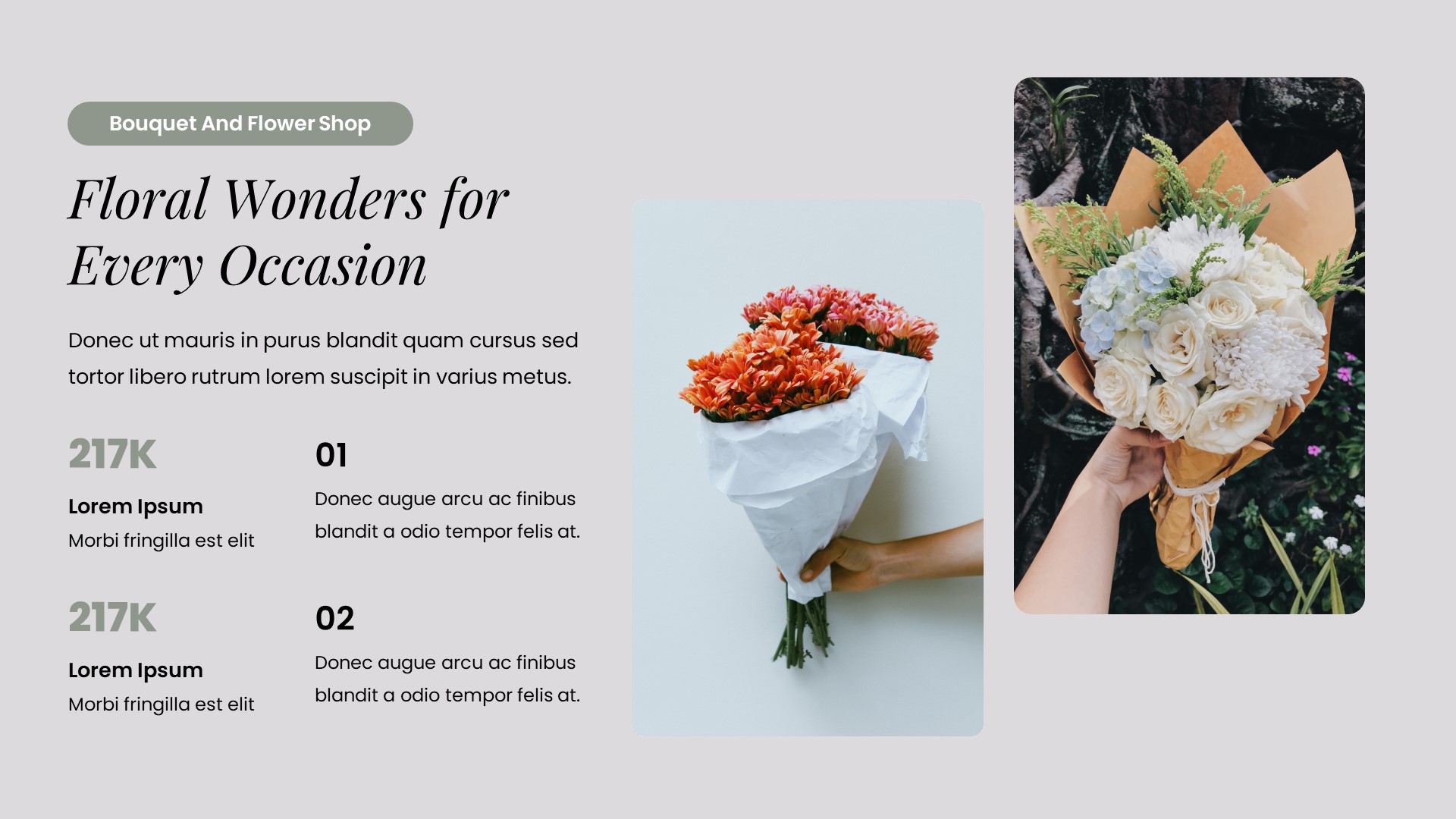 Bloom - Minimalist Flower Plant Powerpoint Template, Presentation Templates