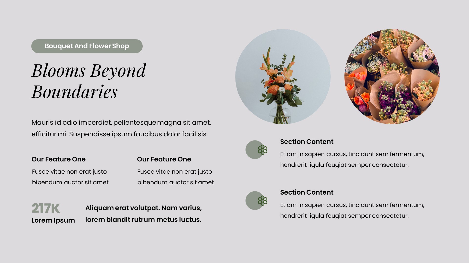 Bloom - Minimalist Flower Plant Powerpoint Template, Presentation Templates