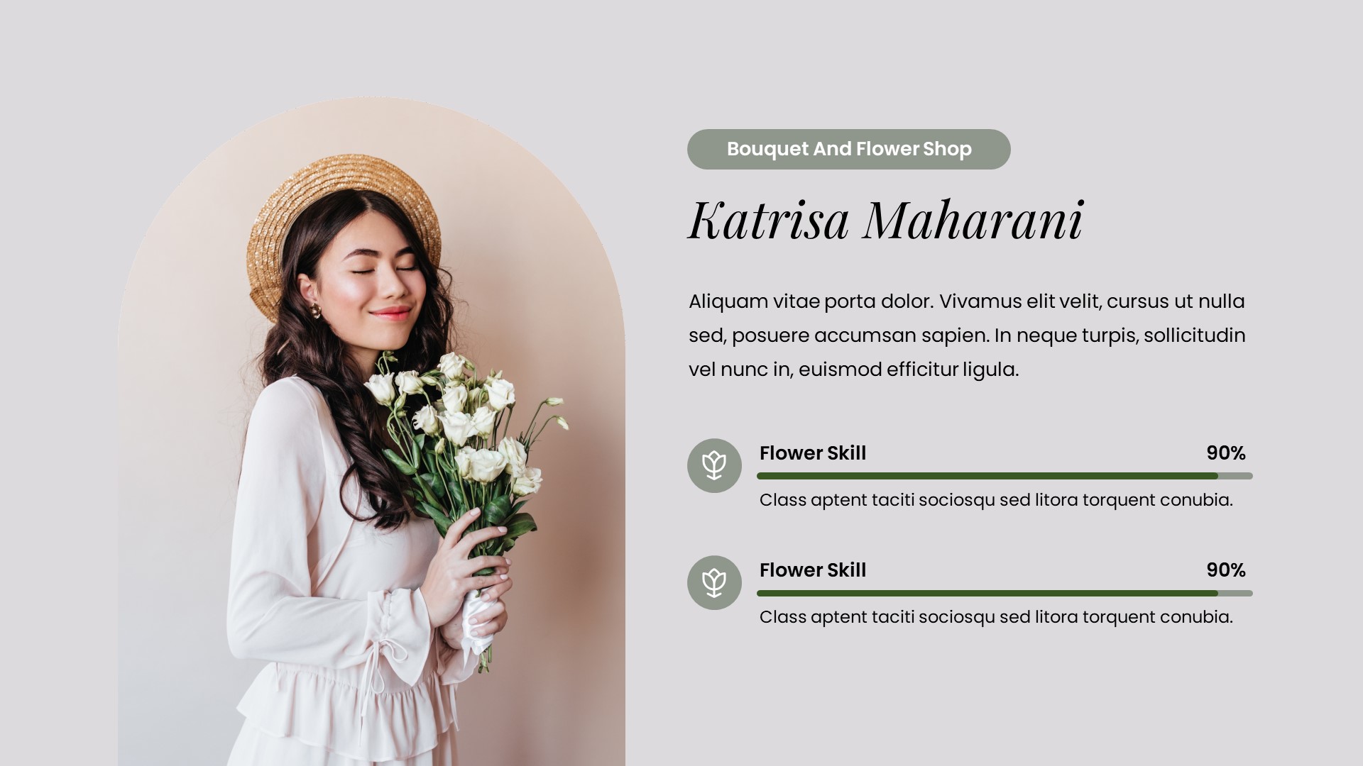 Bloom - Minimalist Flower Plant Powerpoint Template, Presentation Templates