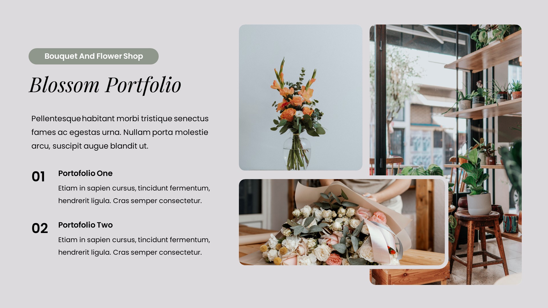 Bloom - Minimalist Flower Plant Powerpoint Template, Presentation Templates