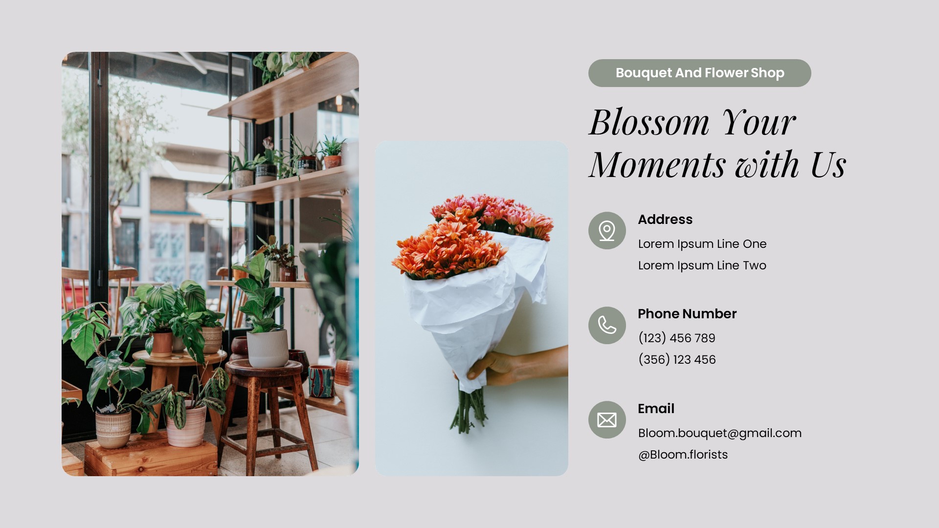 Bloom - Minimalist Flower Plant Google Slides Template, Presentation ...