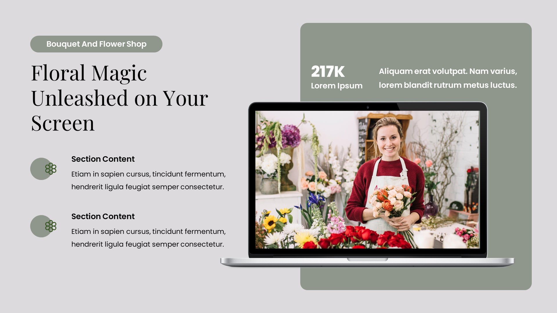 Bloom - Minimalist Flower Plant Google Slides Template, Presentation ...