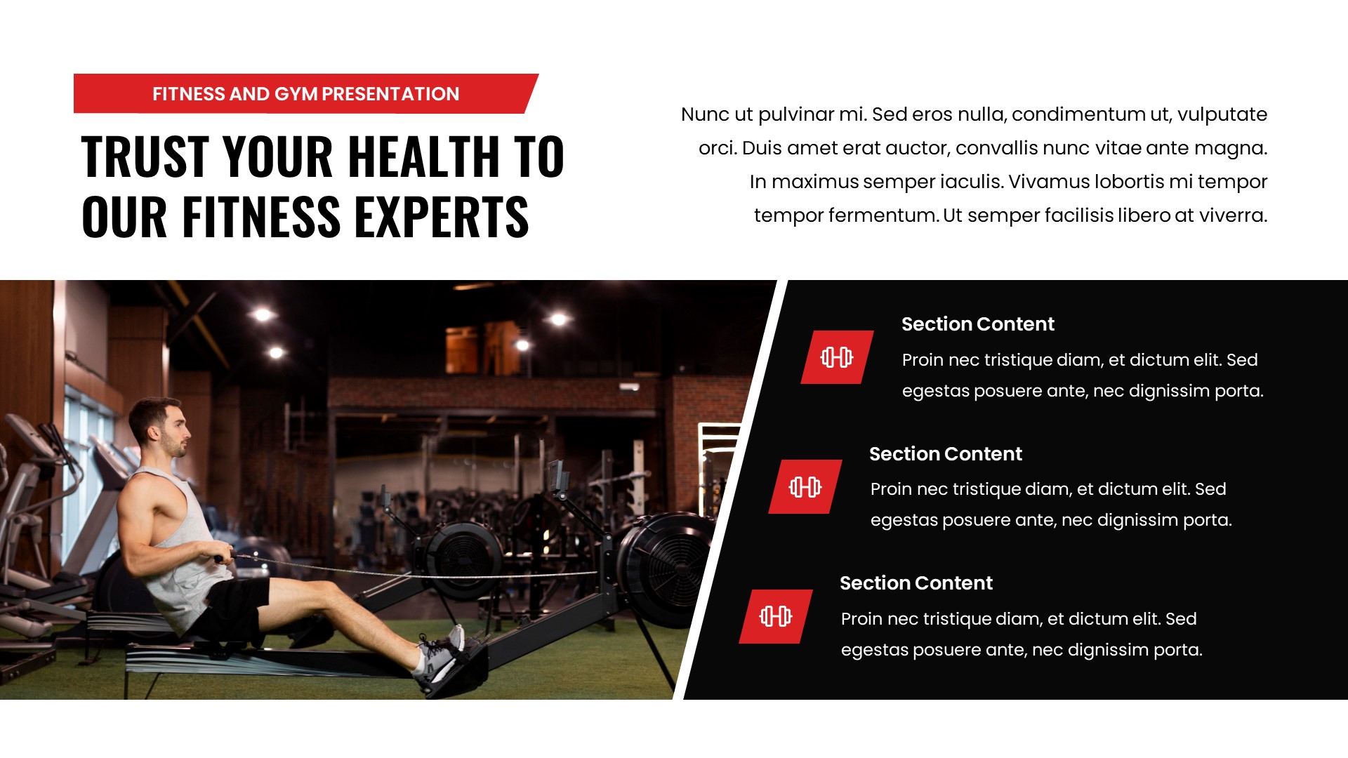 Flex - Gym & Fitness Google Slides Template, Presentation Templates