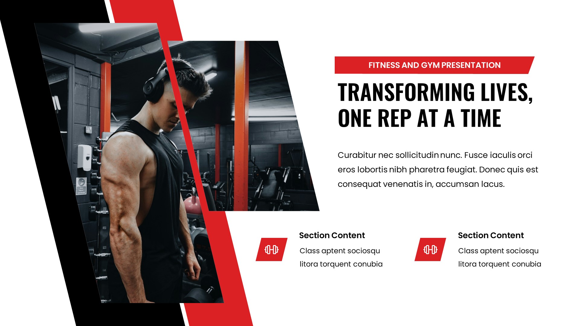 Flex - Gym & Fitness Google Slides Template, Presentation Templates