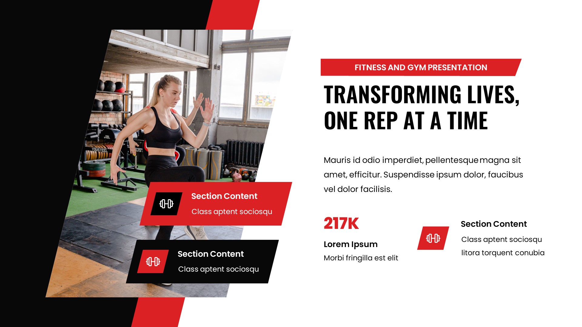 Flex - Gym & Fitness Google Slides Template, Presentation Templates