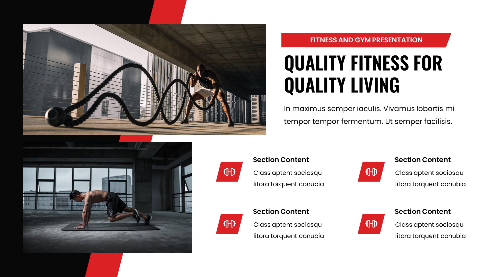 Flex - Gym & Fitness Google Slides Template, Presentation Templates