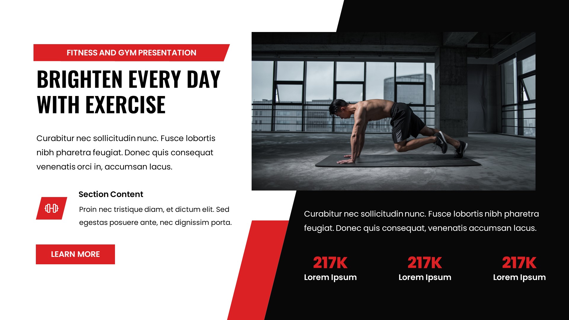 Flex - Gym & Fitness Google Slides Template, Presentation Templates