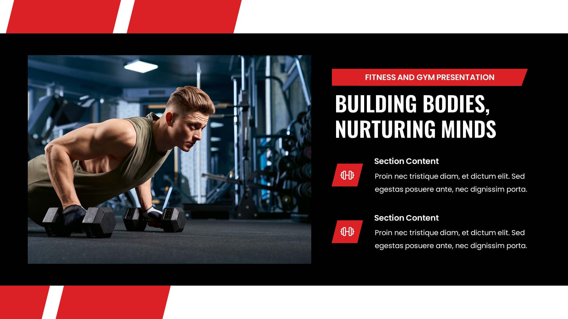 Flex - Gym & Fitness Google Slides Template, Presentation Templates