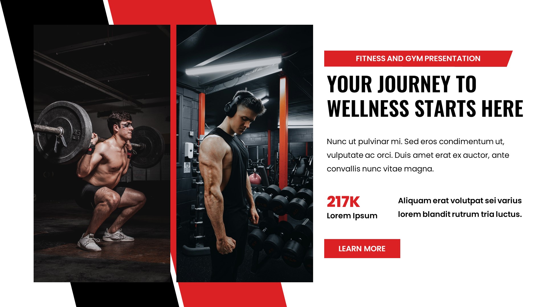 Flex - Gym & Fitness Google Slides Template, Presentation Templates