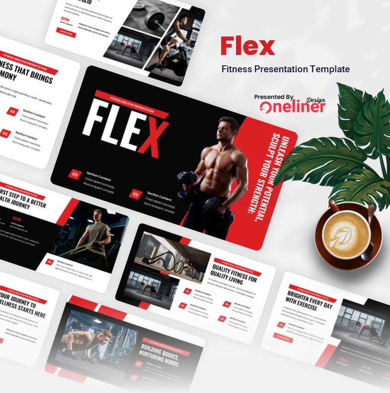 Flex - Gym & Fitness Google Slides Template, Presentation Templates