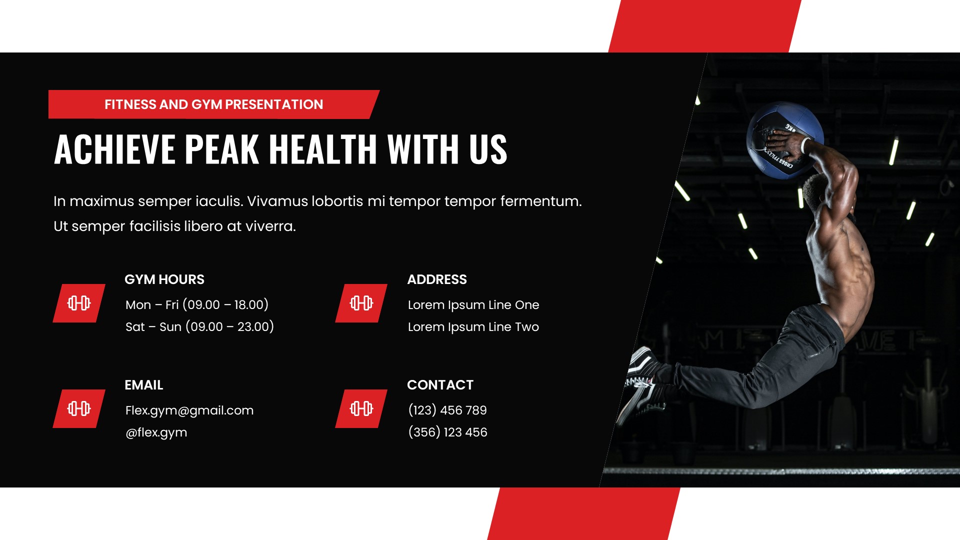 Flex - Gym & Fitness Powerpoint Template, Presentation Templates ...