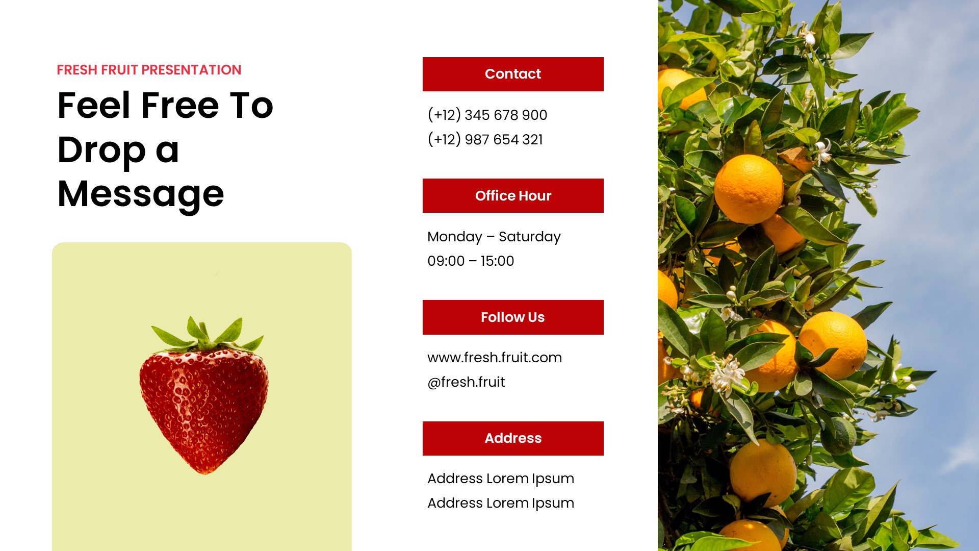 Fresh Fruit Google Slides Template, Presentation Templates | GraphicRiver