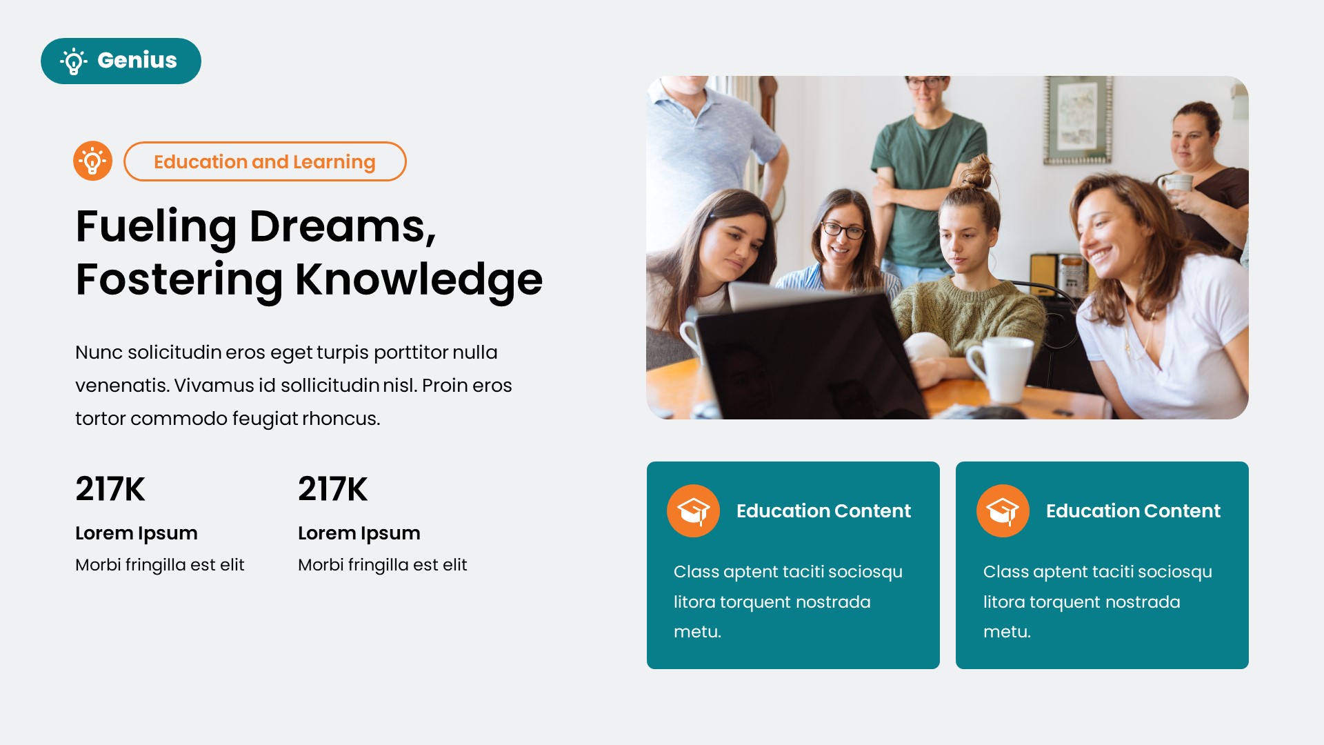 Genius - Education and Learning Powerpoint Template, Presentation Templates
