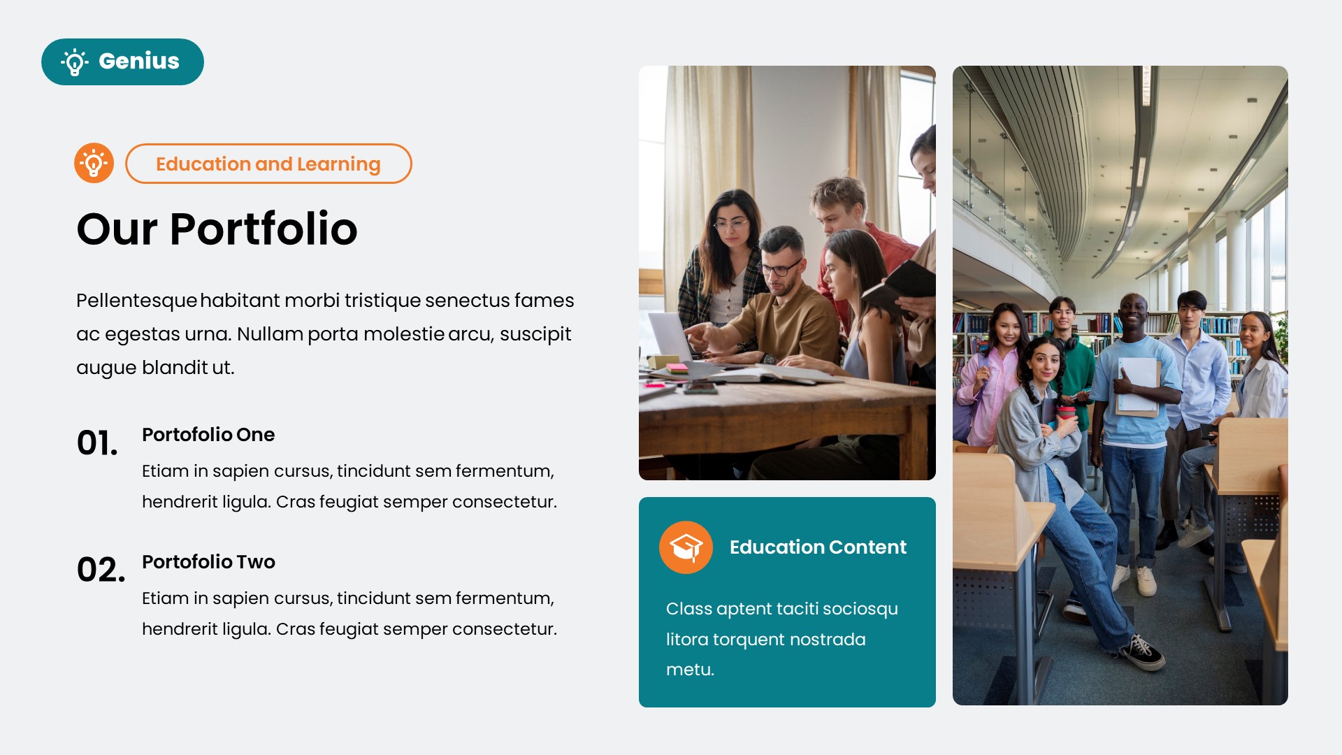 Genius - Education and Learning Powerpoint Template, Presentation Templates