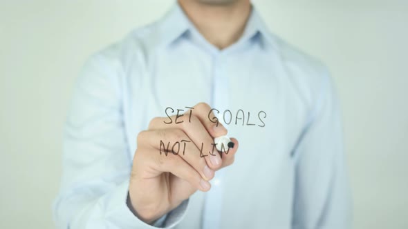 Set Goals Not Limits, Writing On Screen, Stock Footage | VideoHive