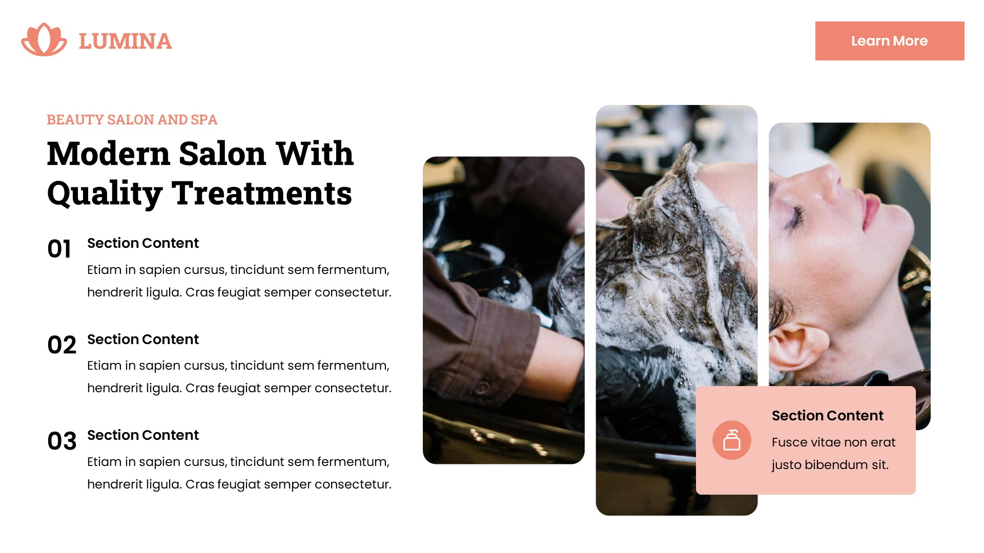 Lumina - Beauty Salon and Spa Powerpoint Template, Presentation Templates