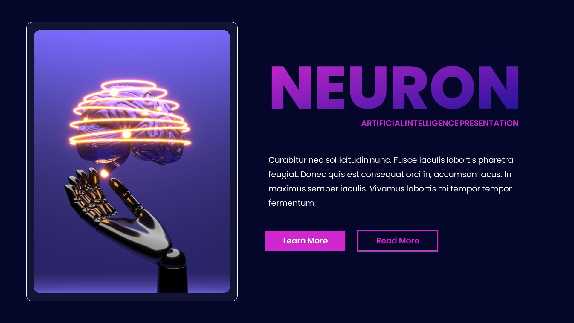 Neuron - Artificial Intelligence Keynote Template, Presentation Templates