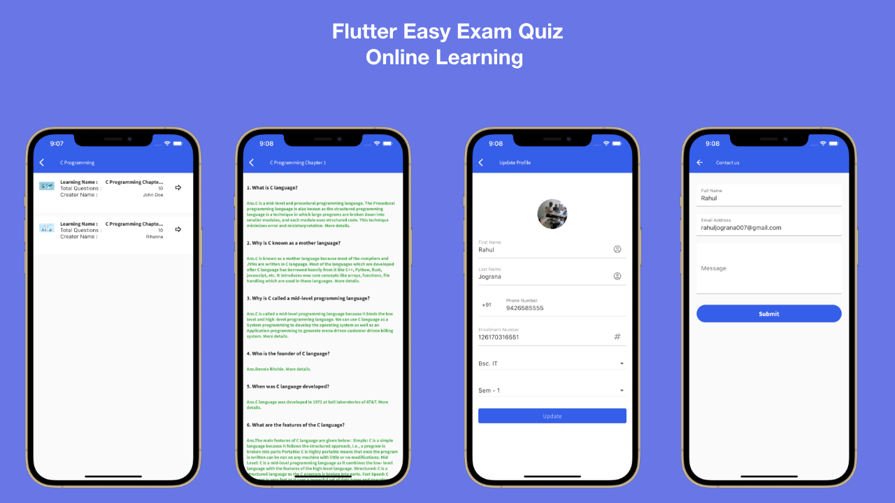 flutter exam quiz full app by initappz | CodeCanyon