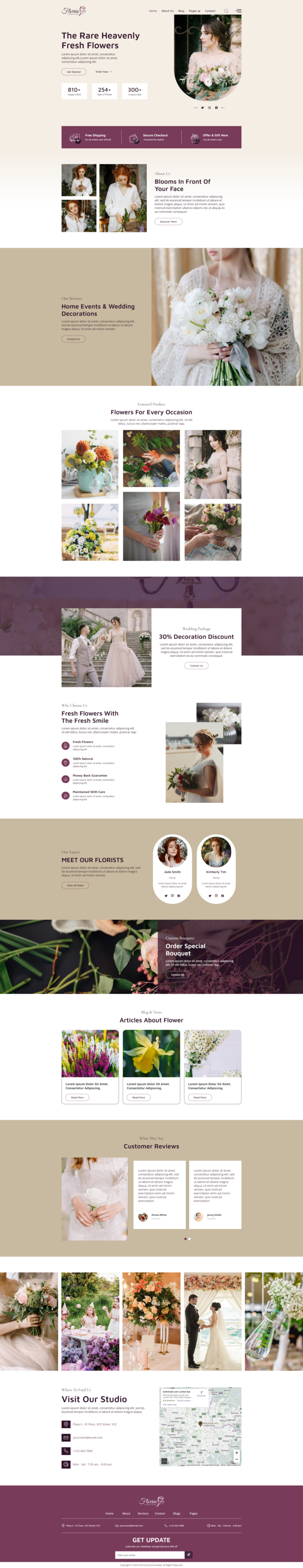 Floria - Flower Boutique & Decoration Elementor Template Kit by Evonicmedia