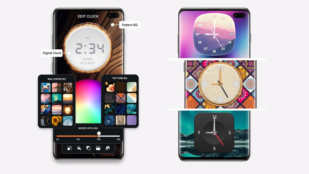 Custom Clock Live Wallpaper | Analog Digital Image Emoji Android by ...