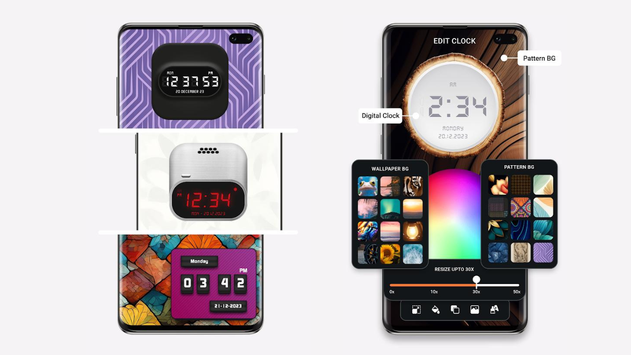 Custom Clock Live Wallpaper | Analog Digital Image Emoji Android by ...