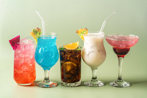 Set of classic alcohol cocktails Stock Photo by ipolly80 | PhotoDune