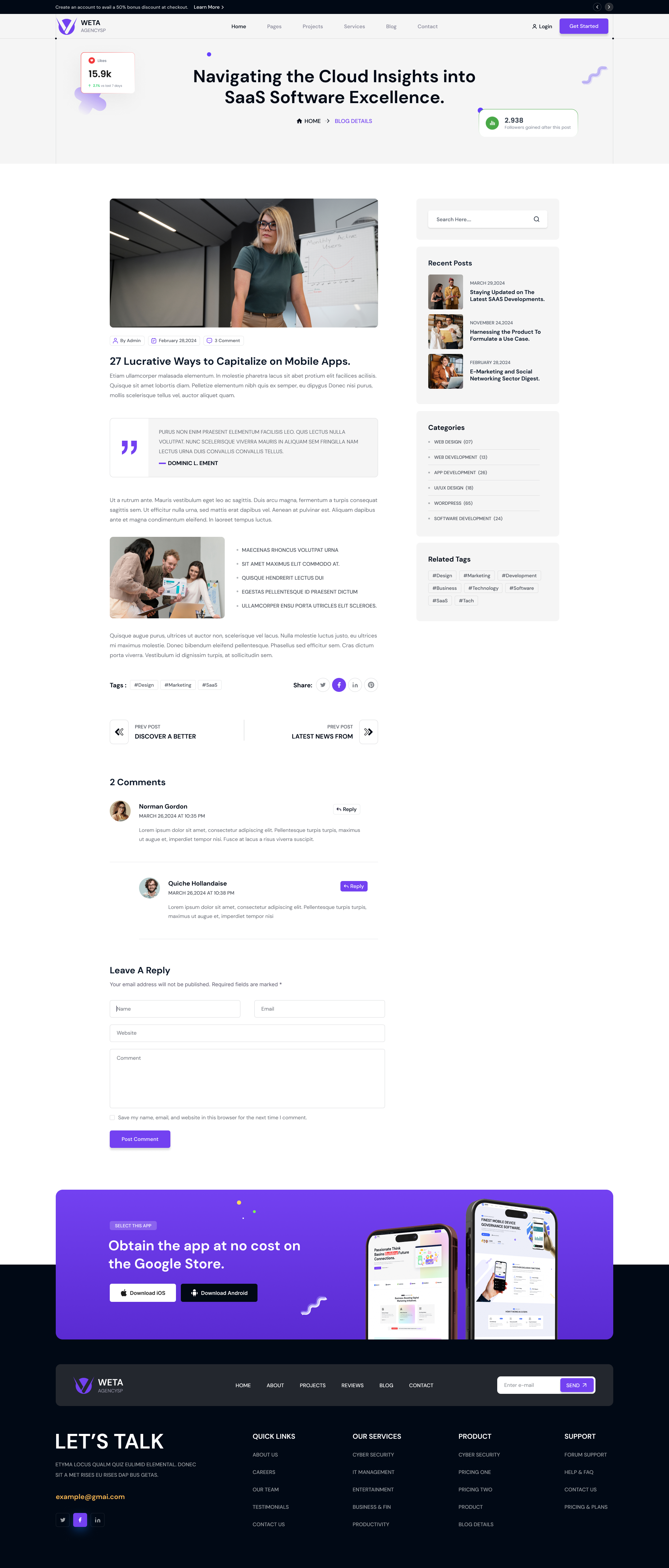 WETA Agencysp – Saas Landing Figma Template by RRdevs | ThemeForest