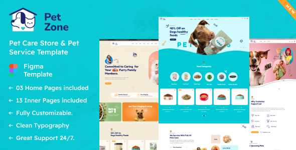 Petszone - Pets Care & Pet Shop Figma Template by BuddhaThemes ...