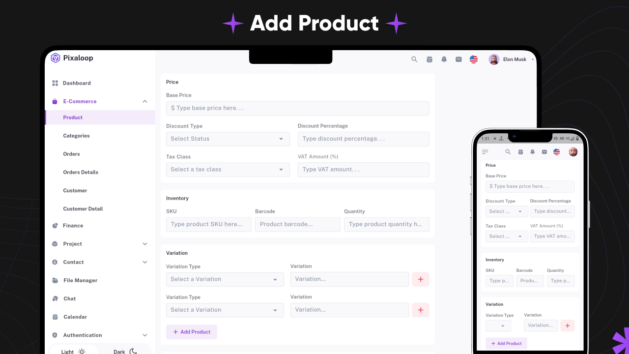 Pixeloop - Multipurpose Admin Dashboard Template | Flutter Responsive Admin Panel | Web App UI ...