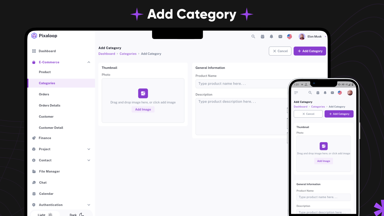 Pixeloop - Multipurpose Admin Dashboard Template | Flutter Responsive ...