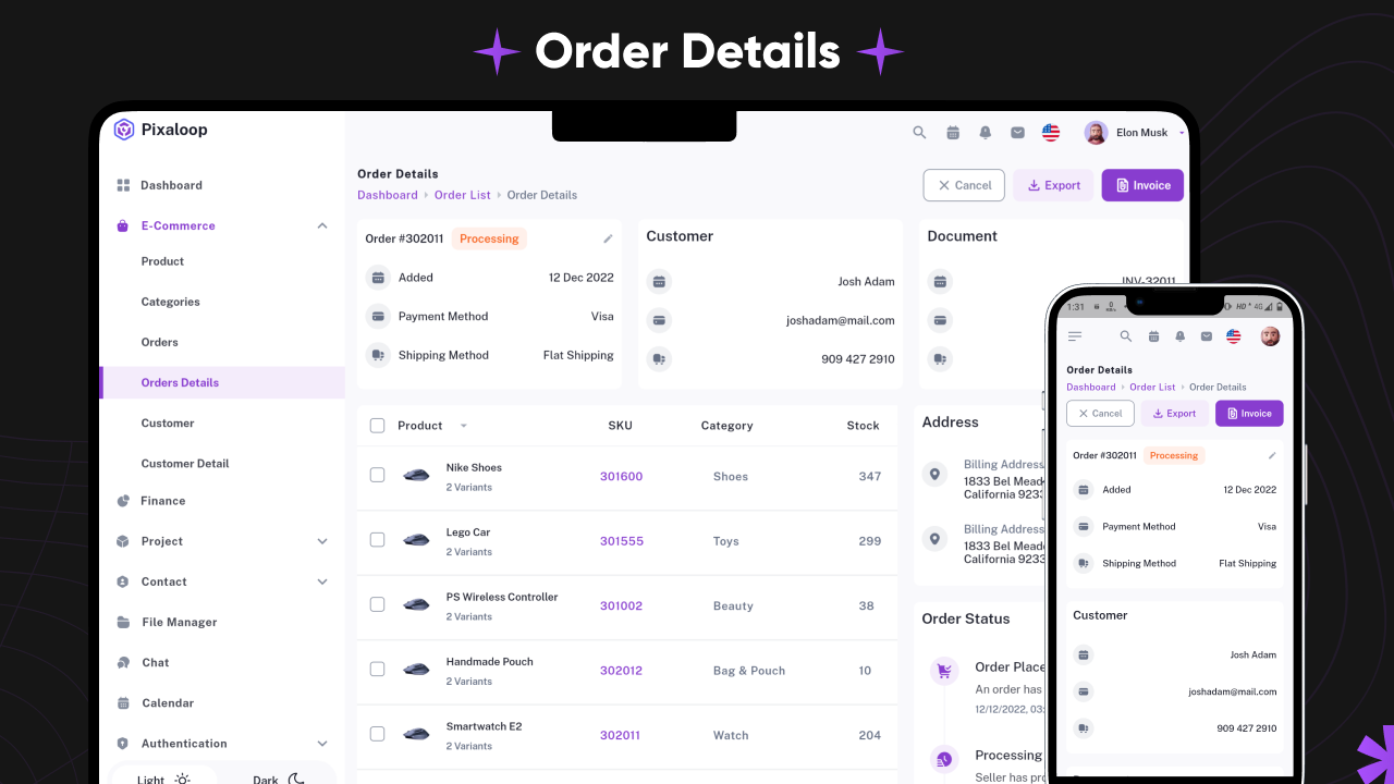 Pixeloop - Multipurpose Admin Dashboard Template | Flutter Responsive Admin Panel | Web App UI ...
