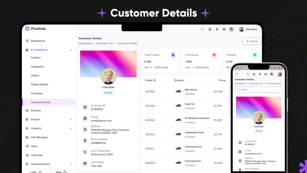Pixeloop - Multipurpose Admin Dashboard Template | Flutter Responsive Admin Panel | Web App UI ...