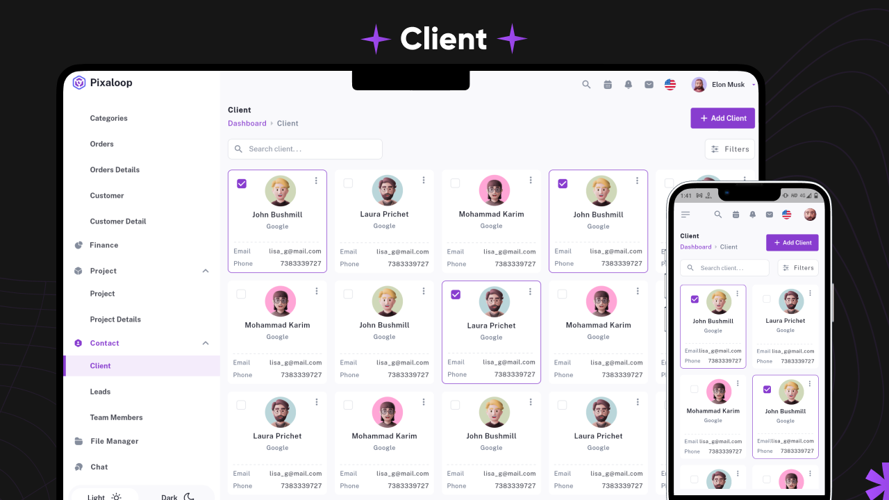 Pixeloop - Multipurpose Admin Dashboard Template | Flutter Responsive Admin Panel | Web App UI ...
