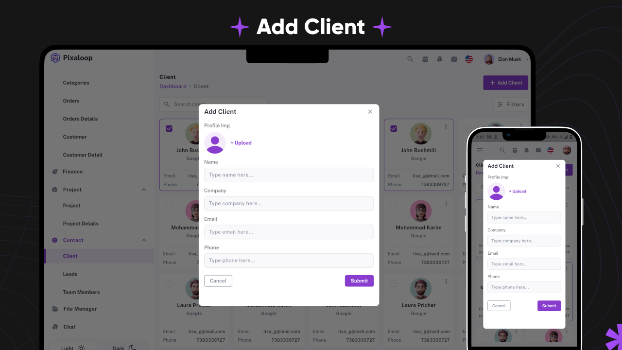 Pixeloop - Multipurpose Admin Dashboard Template | Flutter Responsive Admin Panel | Web App UI ...