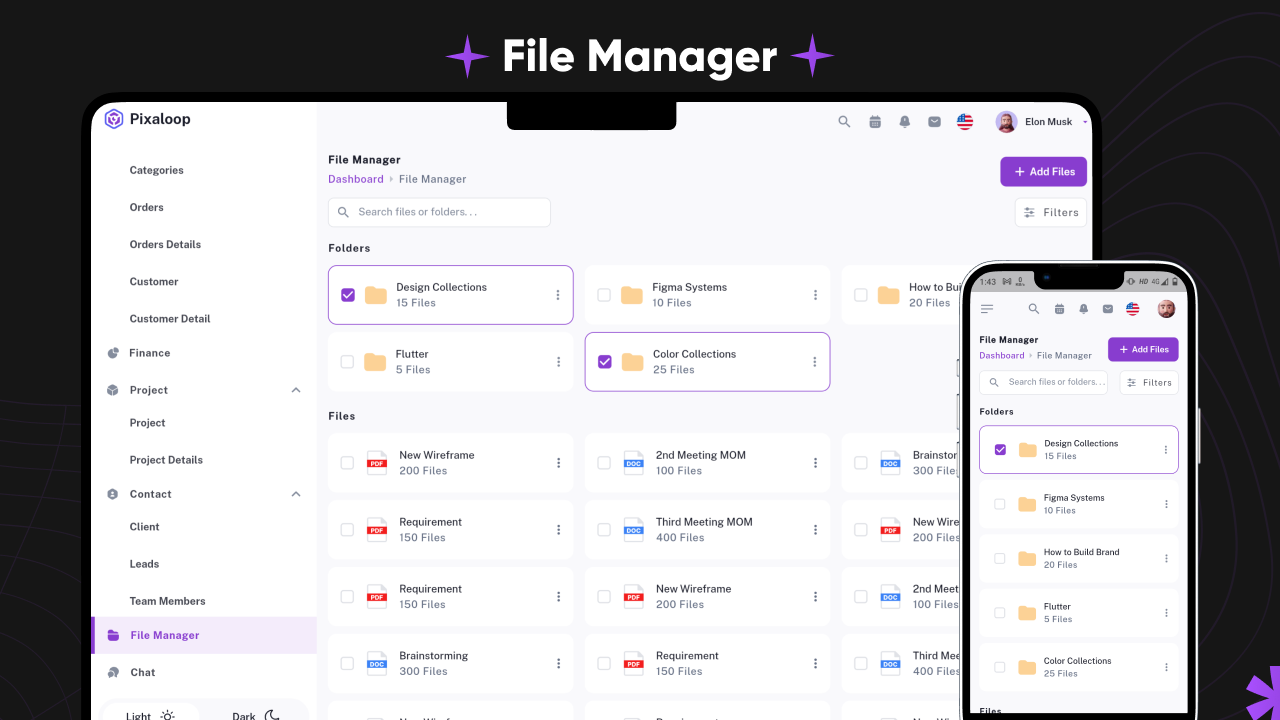 Pixeloop - Multipurpose Admin Dashboard Template | Flutter Responsive Admin Panel | Web App UI ...