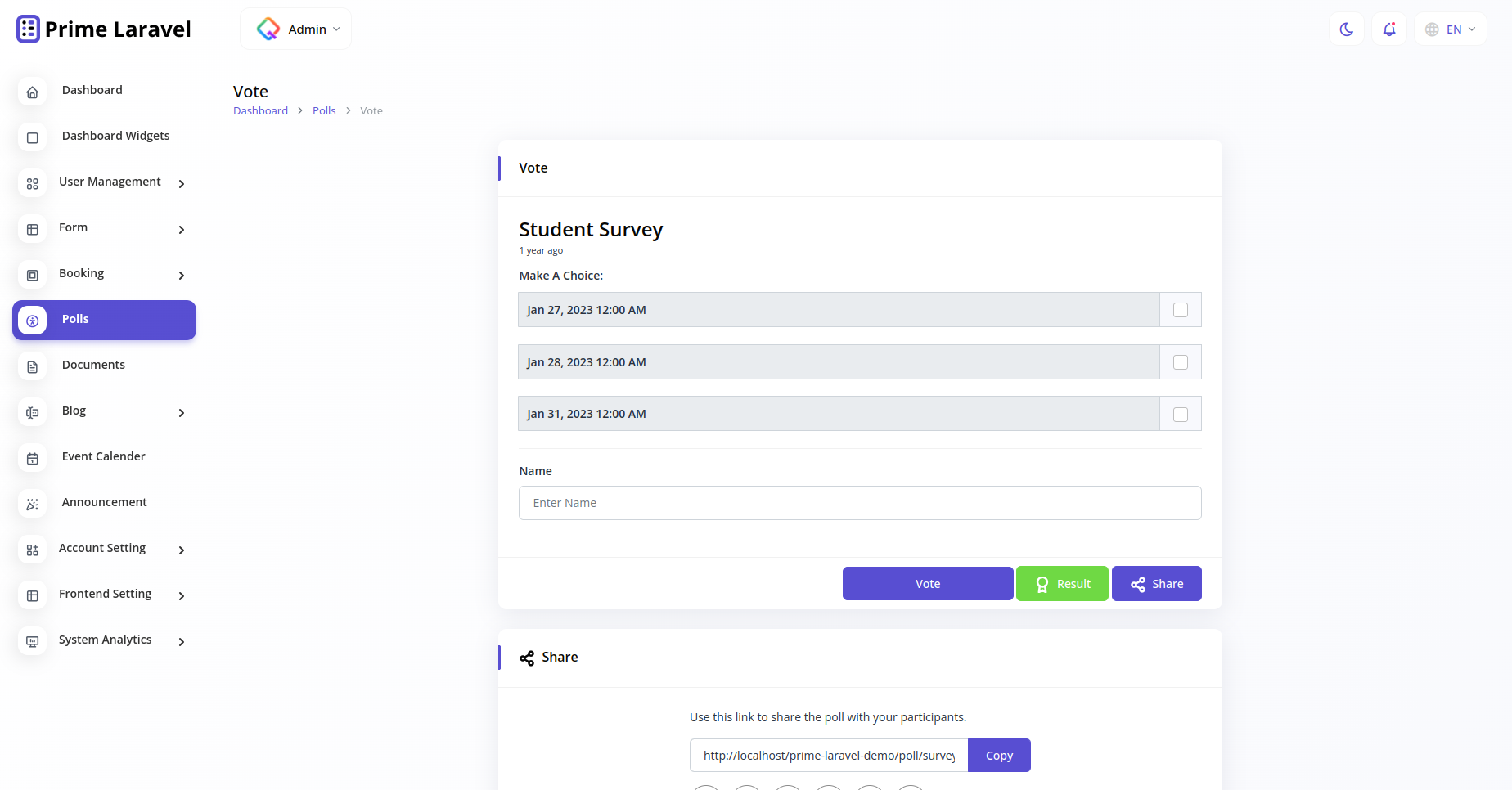 Prime Laravel - Form Builder & Poll Management System by Quebix-Technology