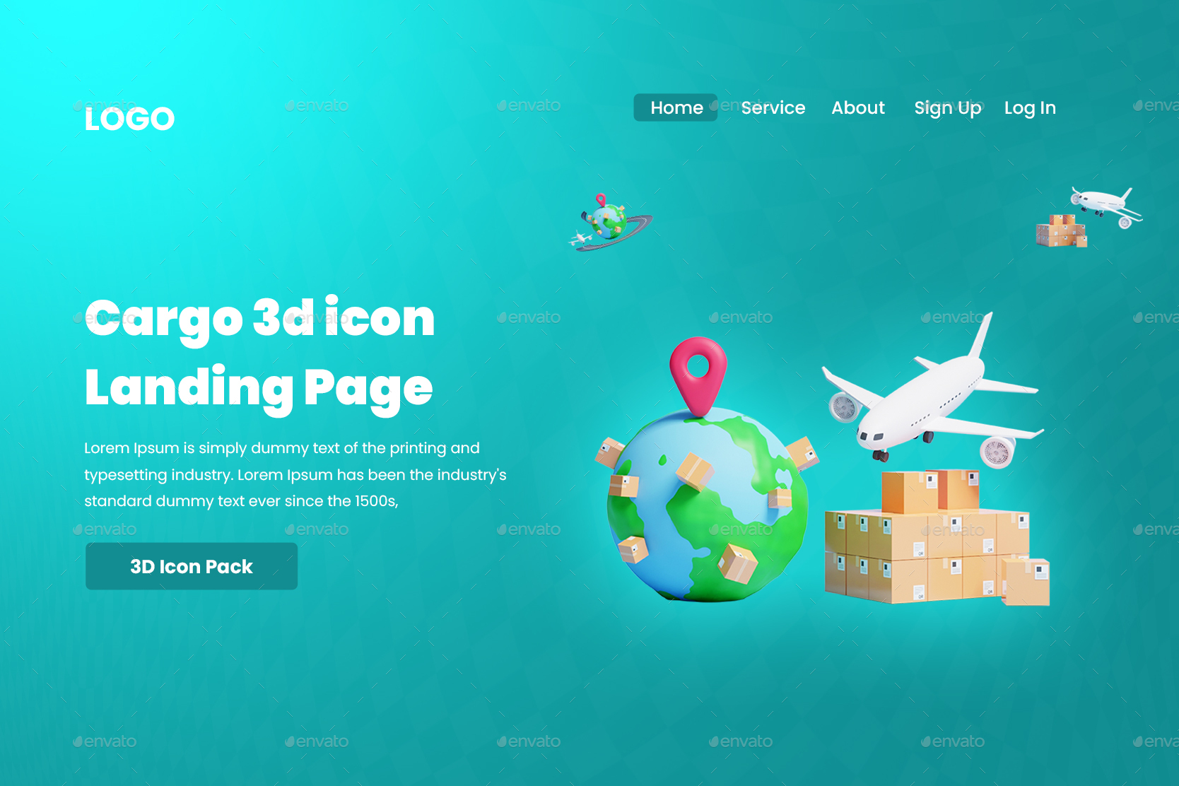 Cargo Delivery 3d Illustration Icon Pack, Graphics | GraphicRiver