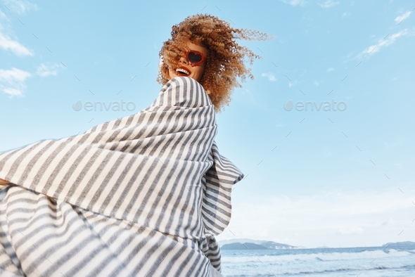Summertime Serenity: Blissful Woman on the Beach, Embracing Freedom and ...