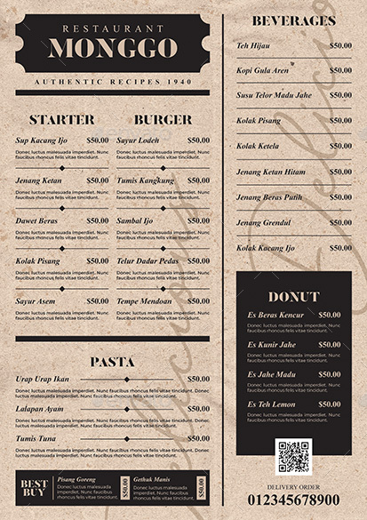 Cardboard Food Menu, Print Templates | GraphicRiver