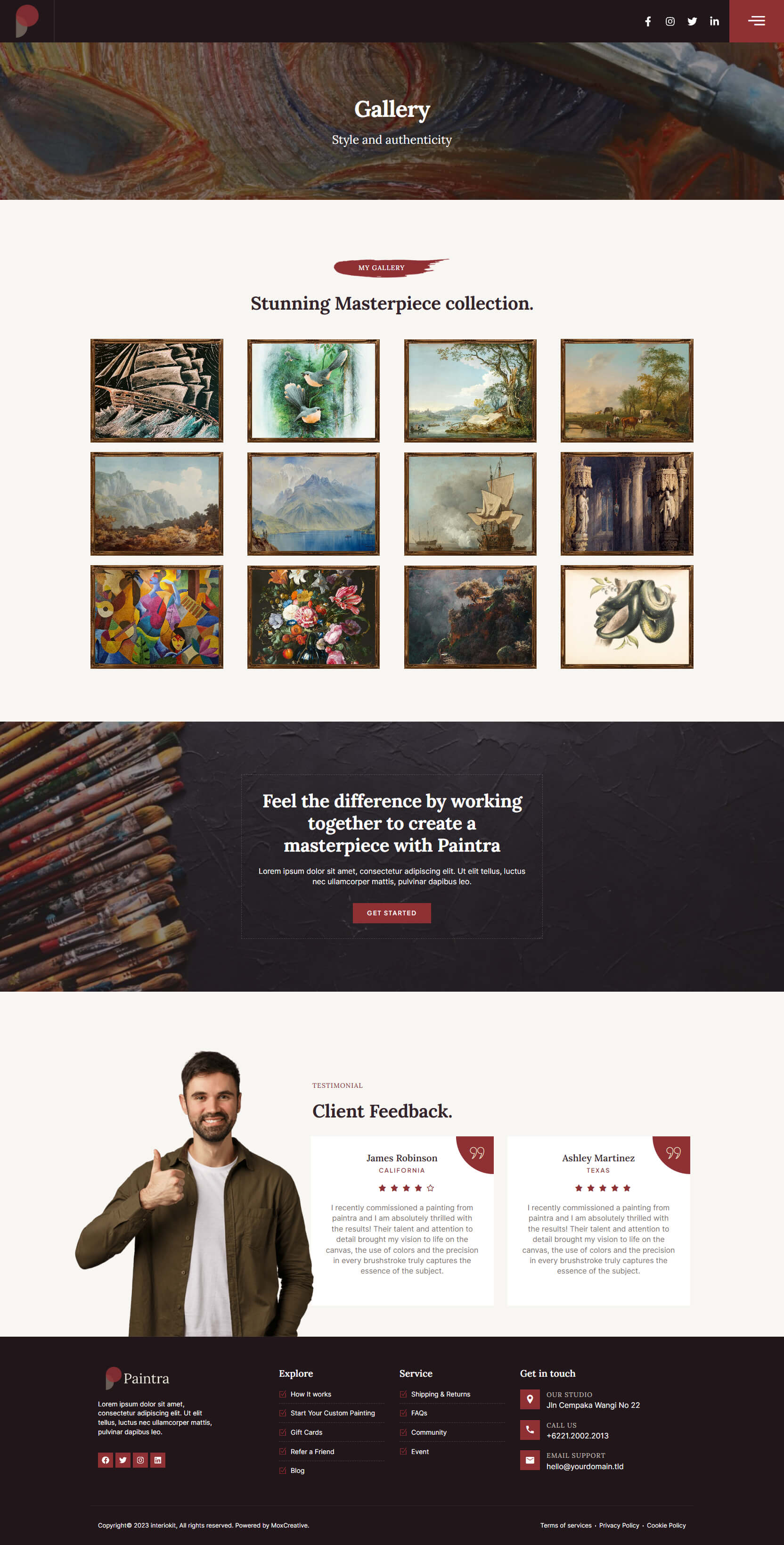 Paintra - Creative Artist & Painter Elementor Pro Template Kit by ...