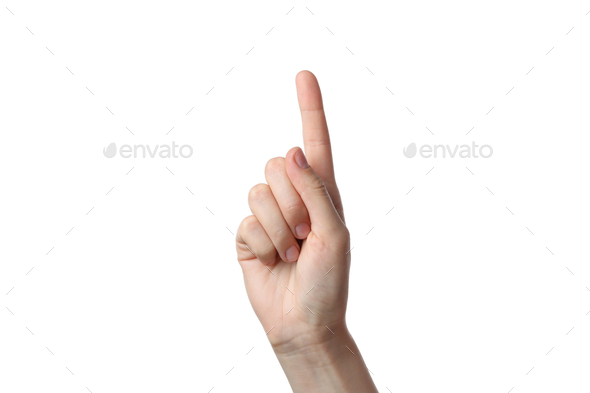 PNG,hand showing one fingers, isolated on white background Stock Photo ...