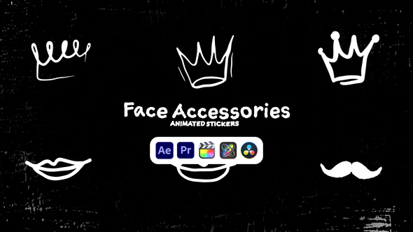 Face Accessories Animated Stickers, After Effects Project Files | VideoHive