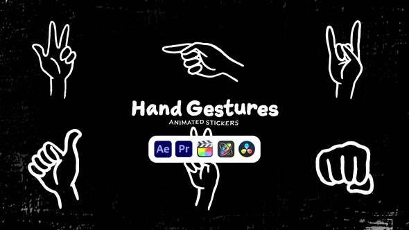 Hands & Gestures Animated Stickers, After Effects Project Files | VideoHive