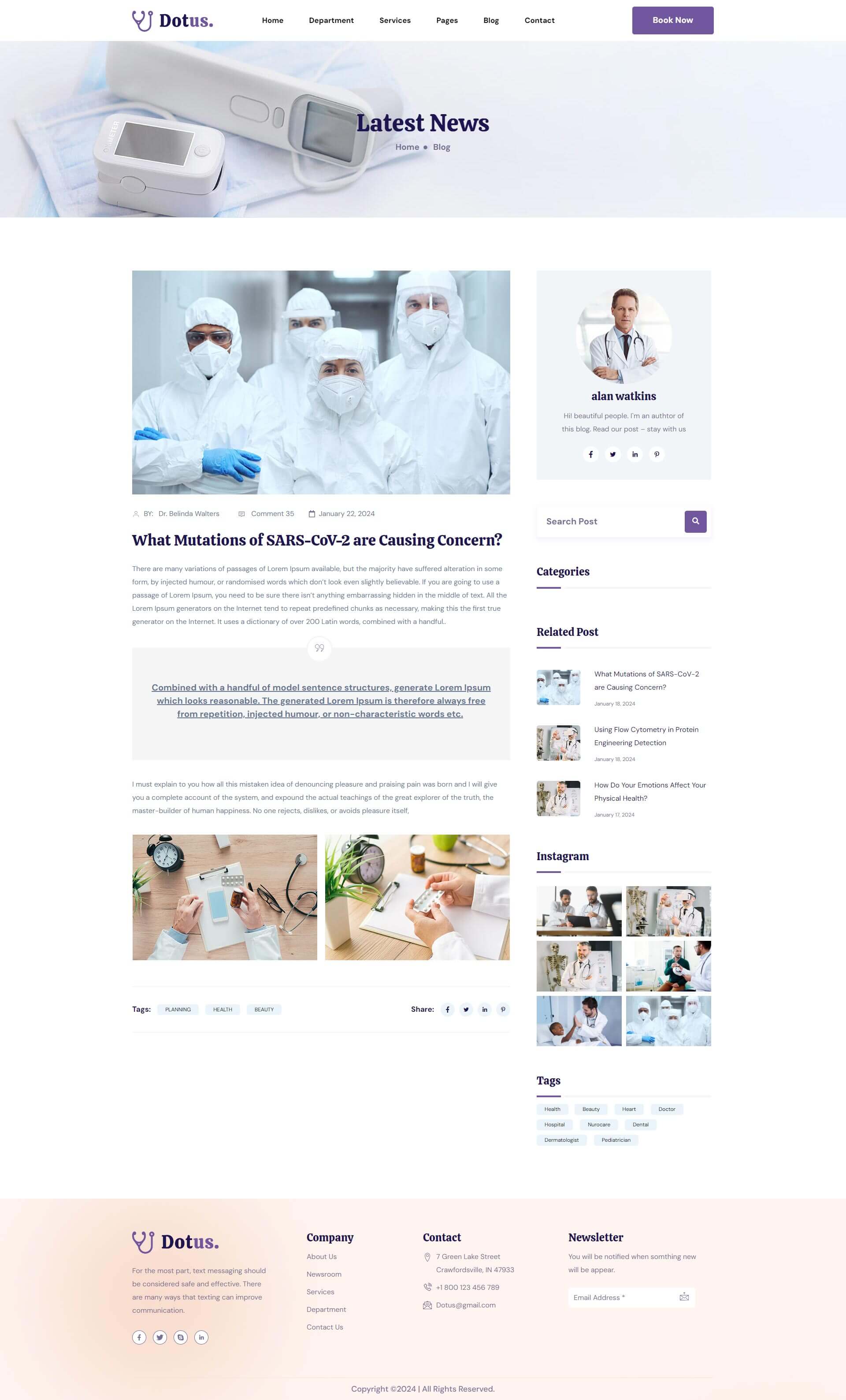Dotus - Health & Medical Elementor Template Kit by wpoceans | ThemeForest