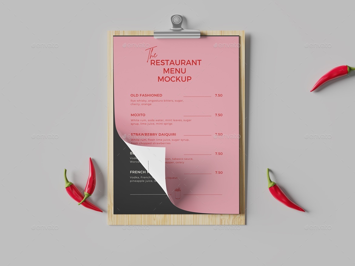 Restaurant Menu Mockup, Graphics | GraphicRiver