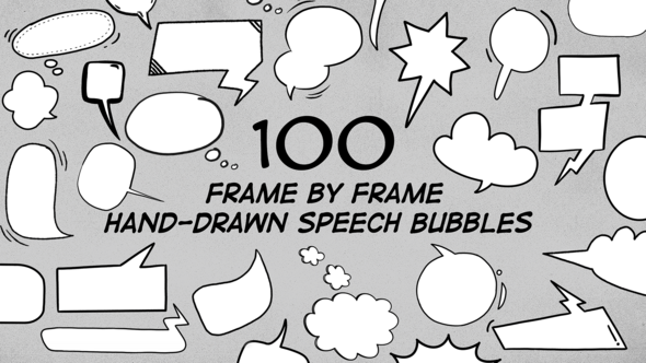 100 Frame By Frame Animated Speech Bubbles, After Effects Project Files