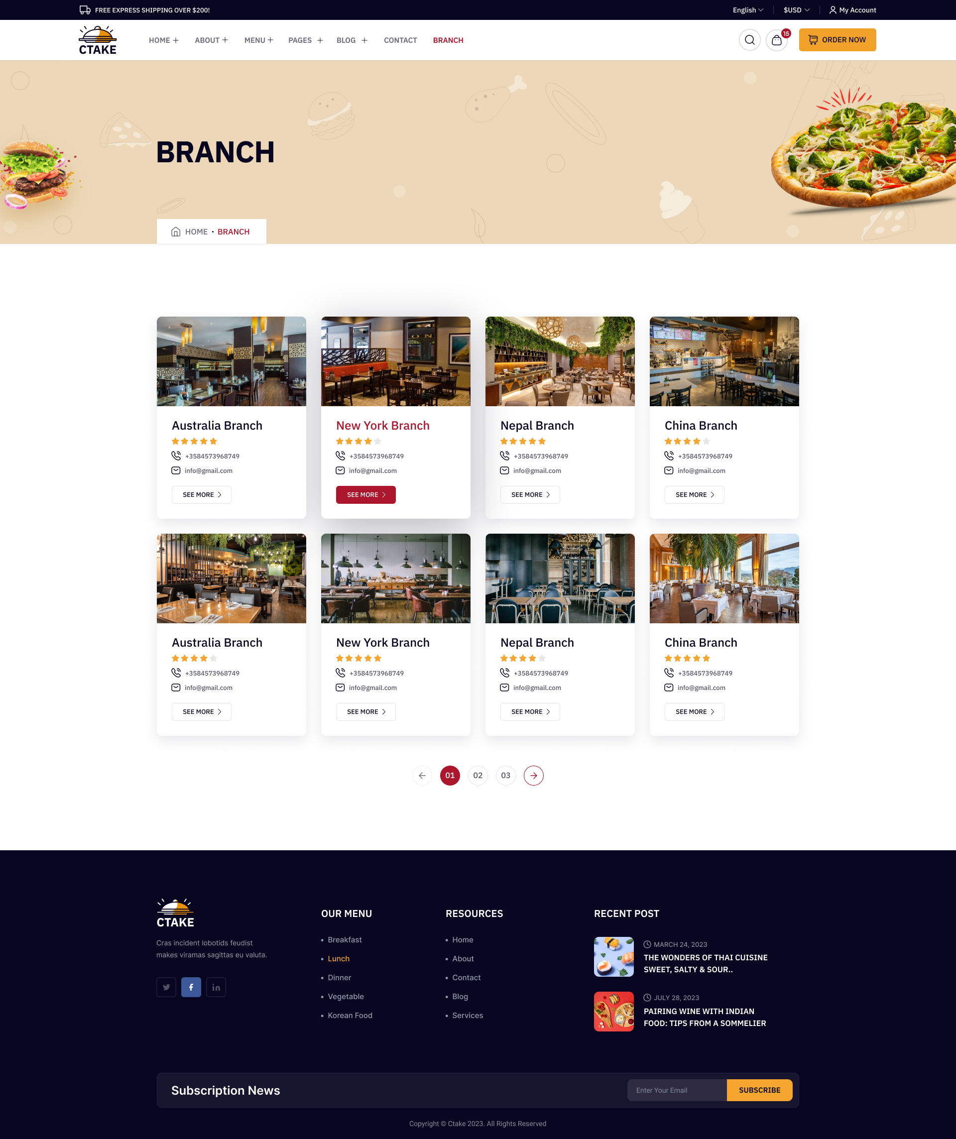 CTAKE - Food And Restaurant Figma Template by NarzoTech | ThemeForest