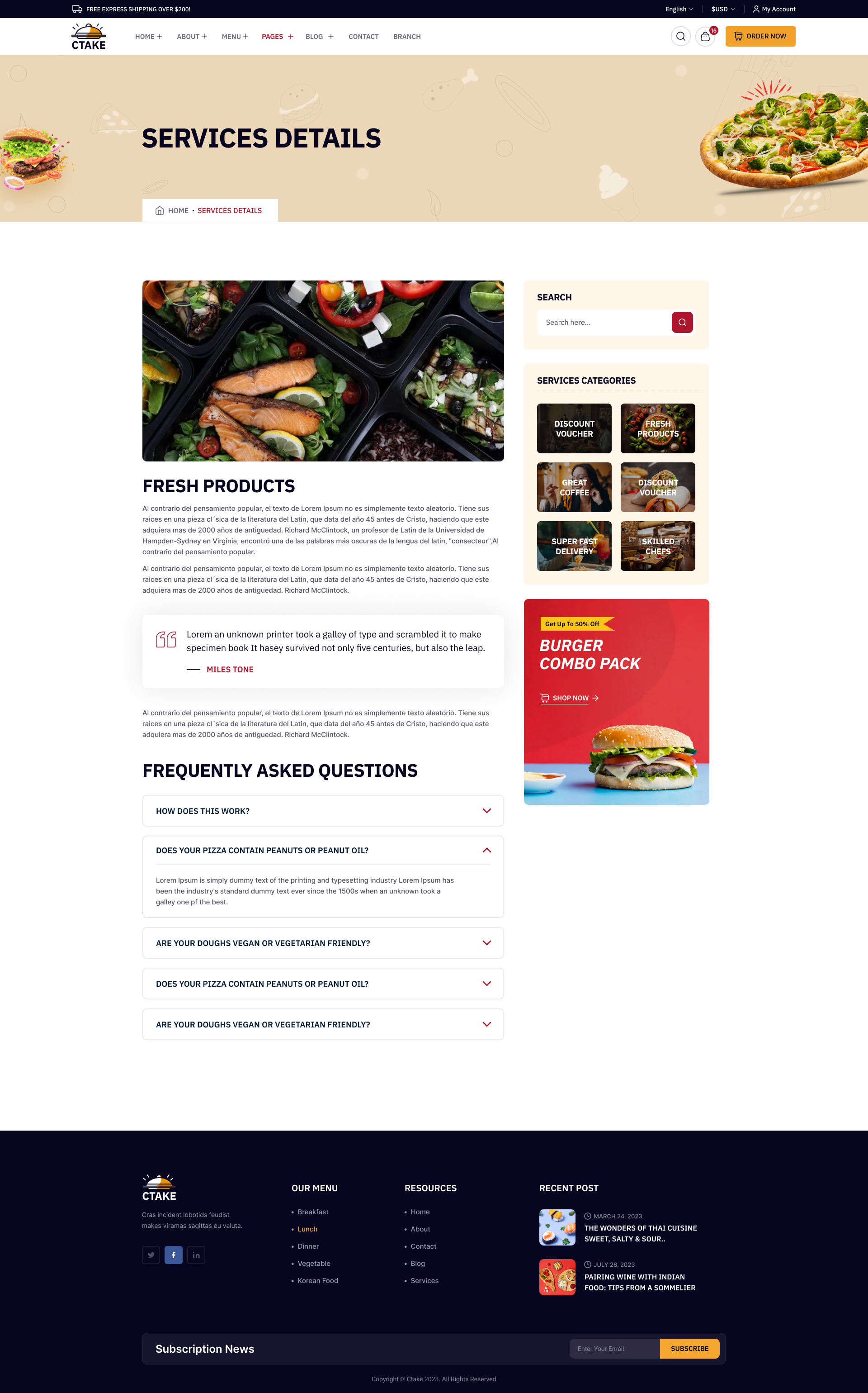 CTAKE - Food And Restaurant Figma Template by NarzoTech | ThemeForest