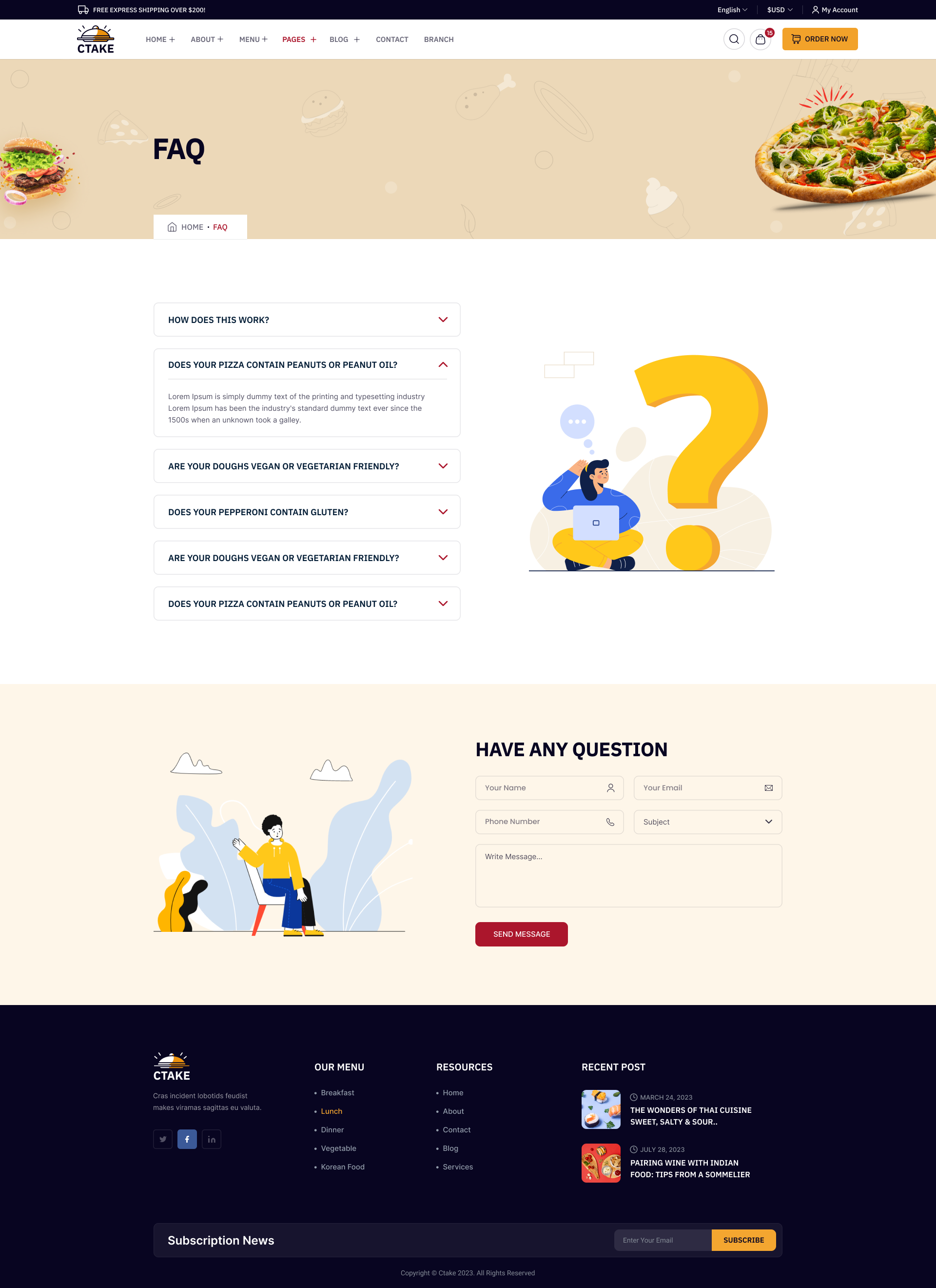 CTAKE - Food And Restaurant Figma Template by NarzoTech | ThemeForest