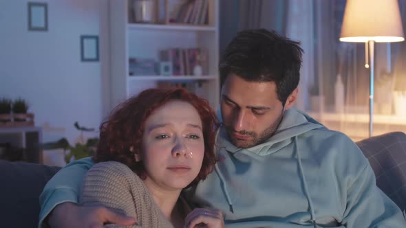 Man Comforting Crying Woman at Night, Stock Footage | VideoHive